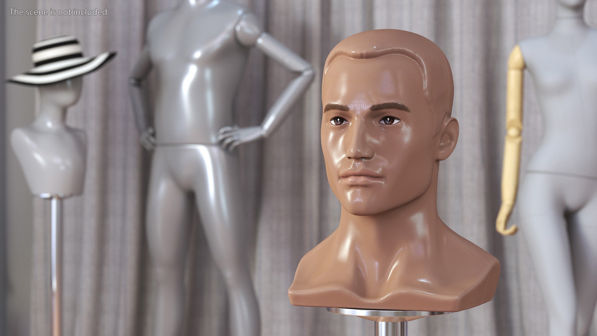 Plastic Male Mannequin Head With Hair 3D - TurboSquid 2211531
