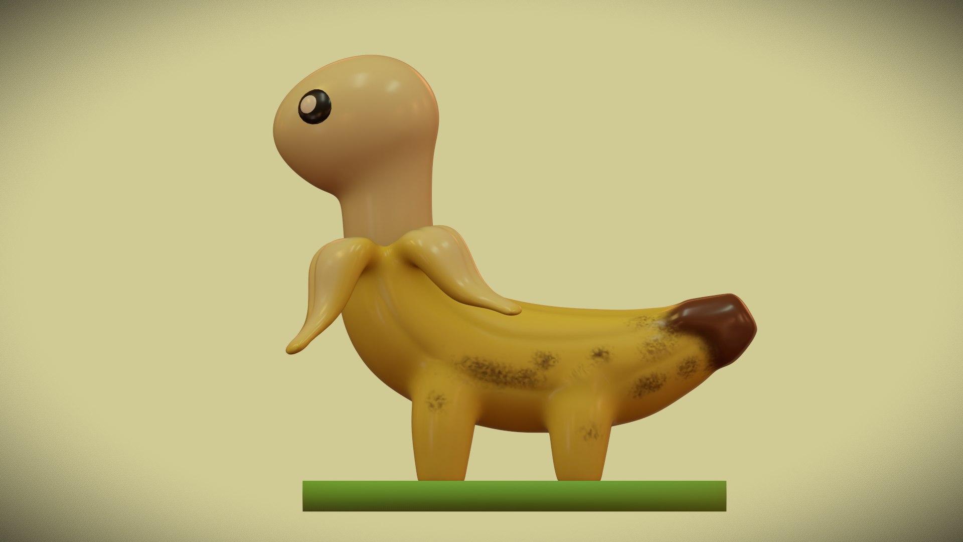 Cute Bananasaur Mix Banana With Dinosaur 3D Model - TurboSquid 2362798