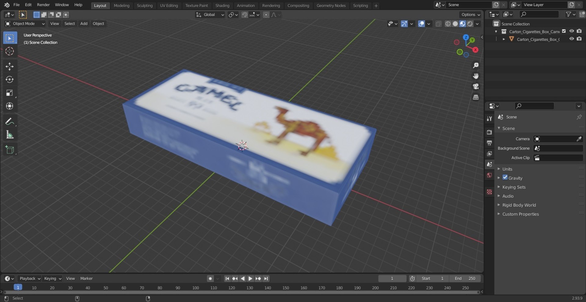 Carton Cigarettes Box Camel 3D - TurboSquid 1943620