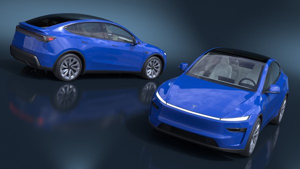 modelo 3d Tesla Model Y Juniper 2025 azul manipulado - TurboSquid 2378804