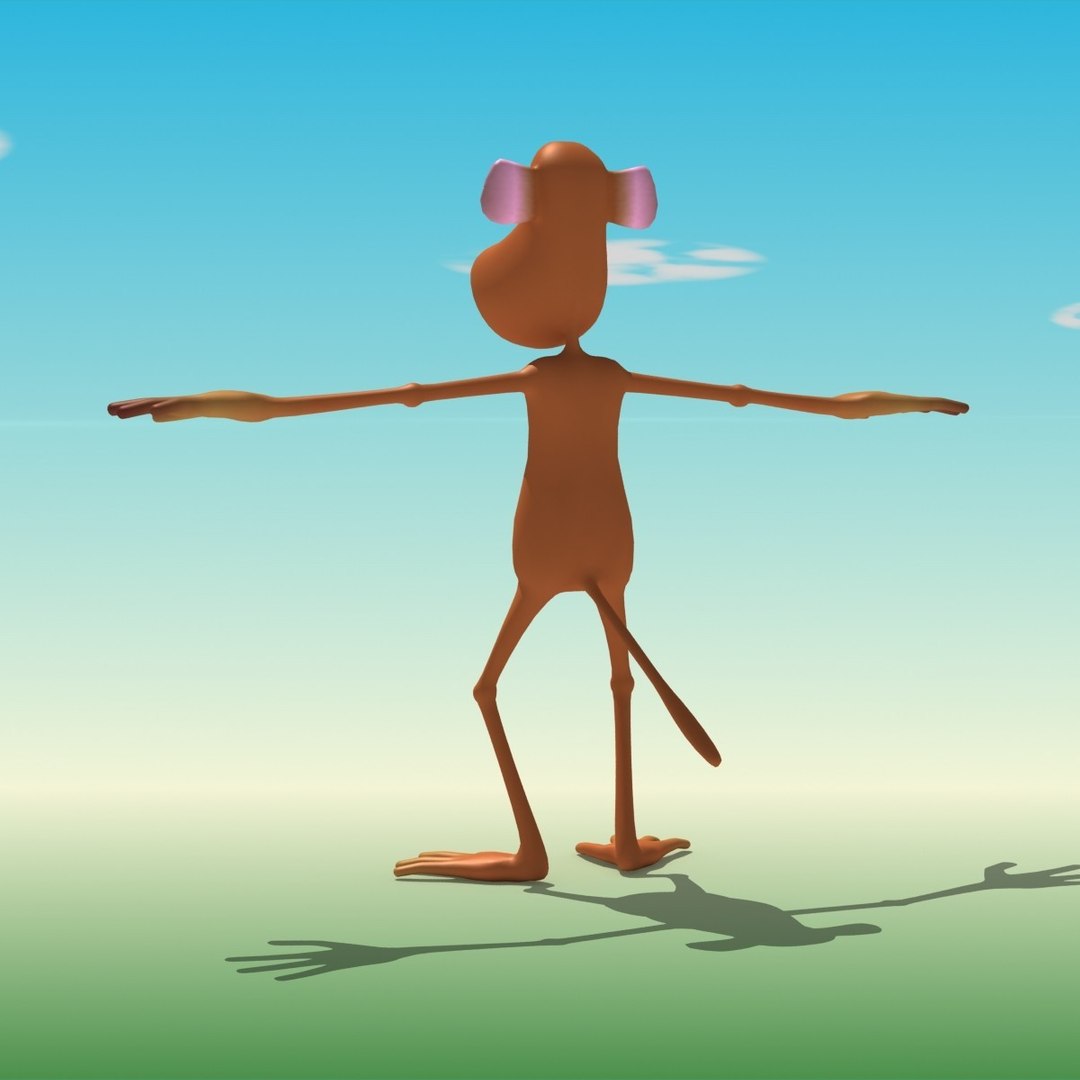 3dsmax Cartoon Monkey Rigged