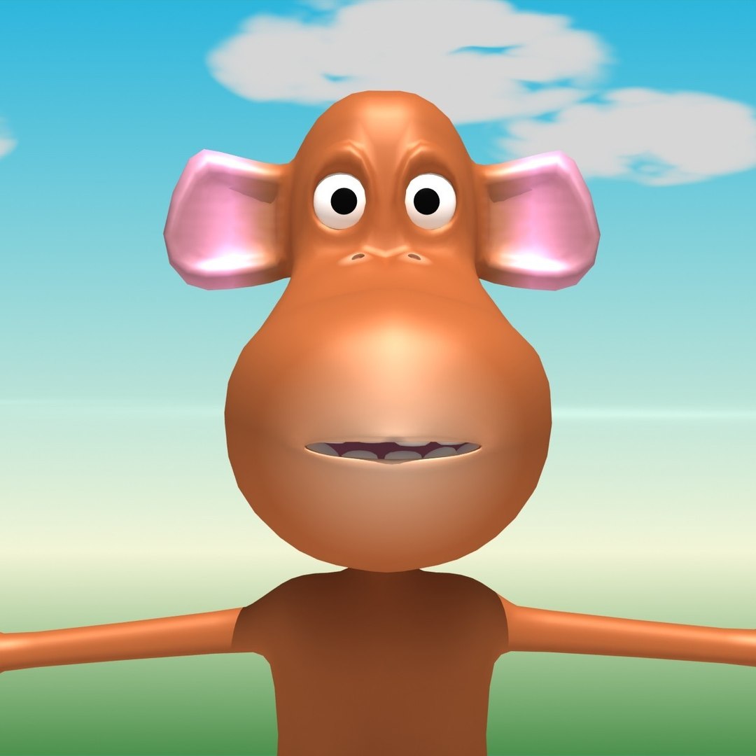 3dsmax Cartoon Monkey Rigged
