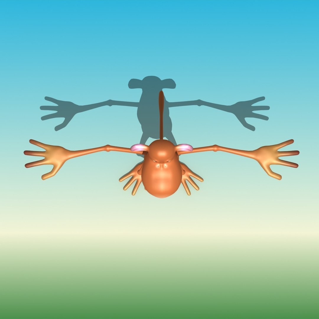 3dsmax Cartoon Monkey Rigged