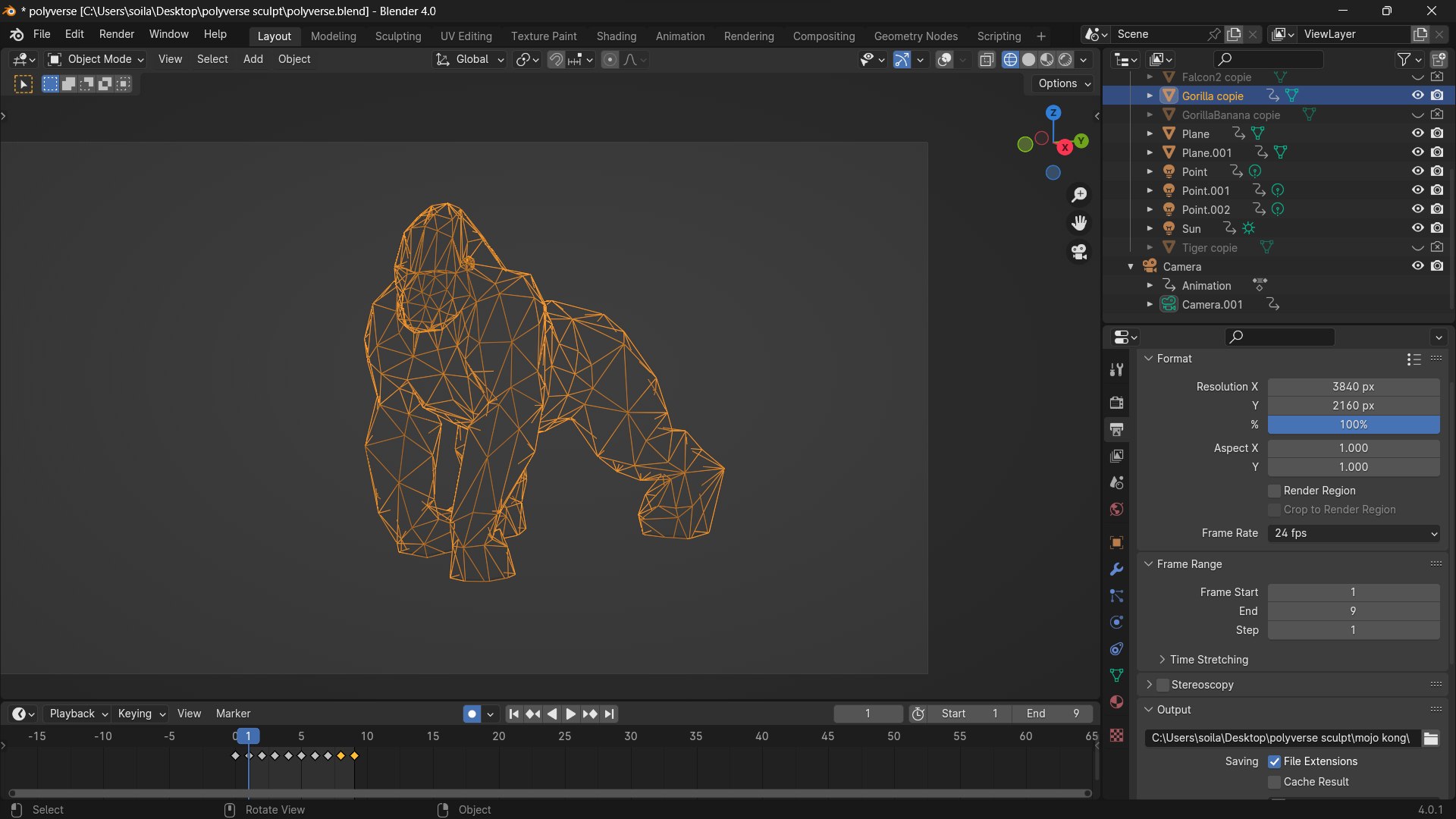 3D mojo kong polygonal sculpture model - TurboSquid 2174450