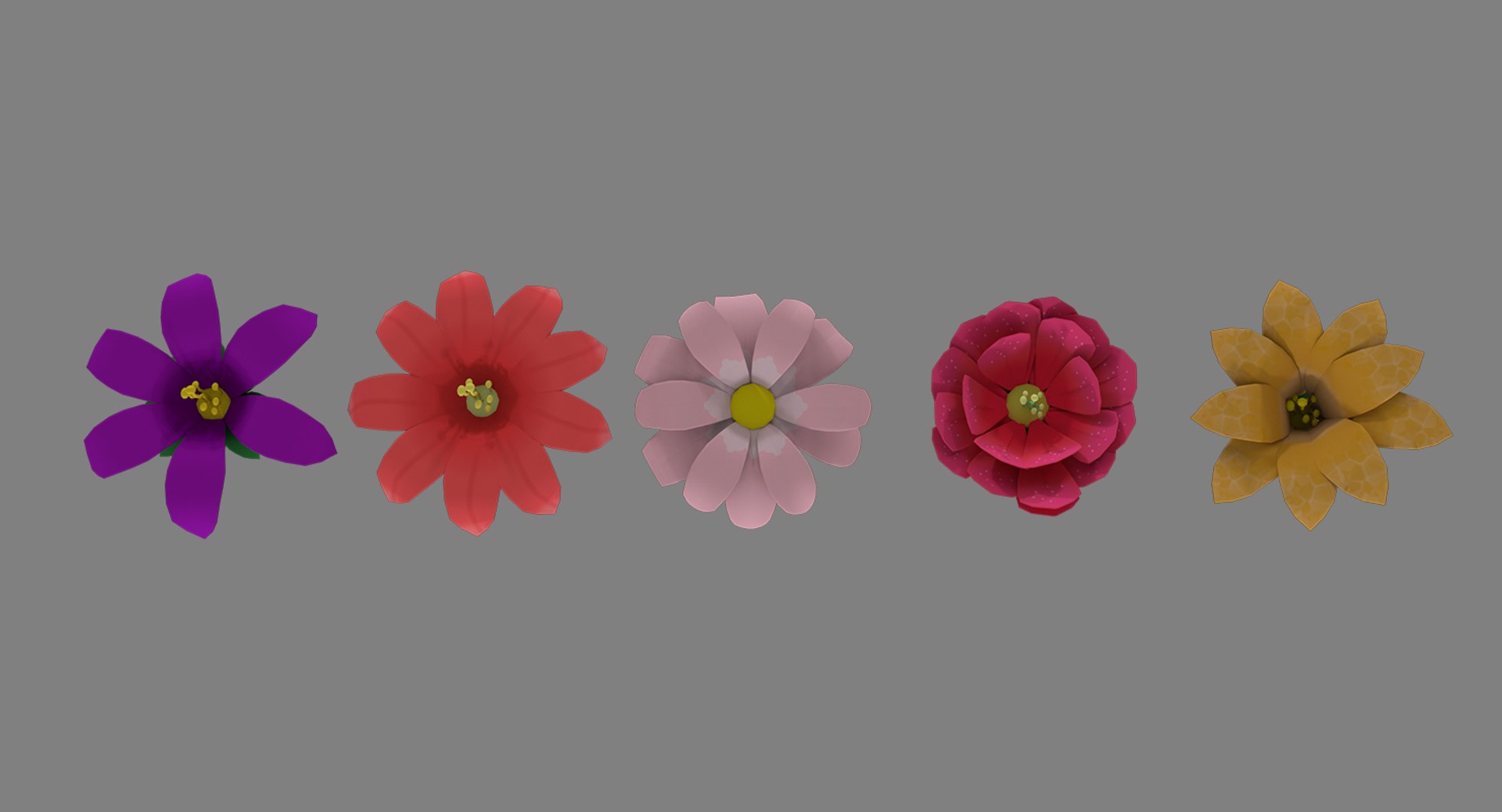 Stylized Flower Set 3D - TurboSquid 1422294