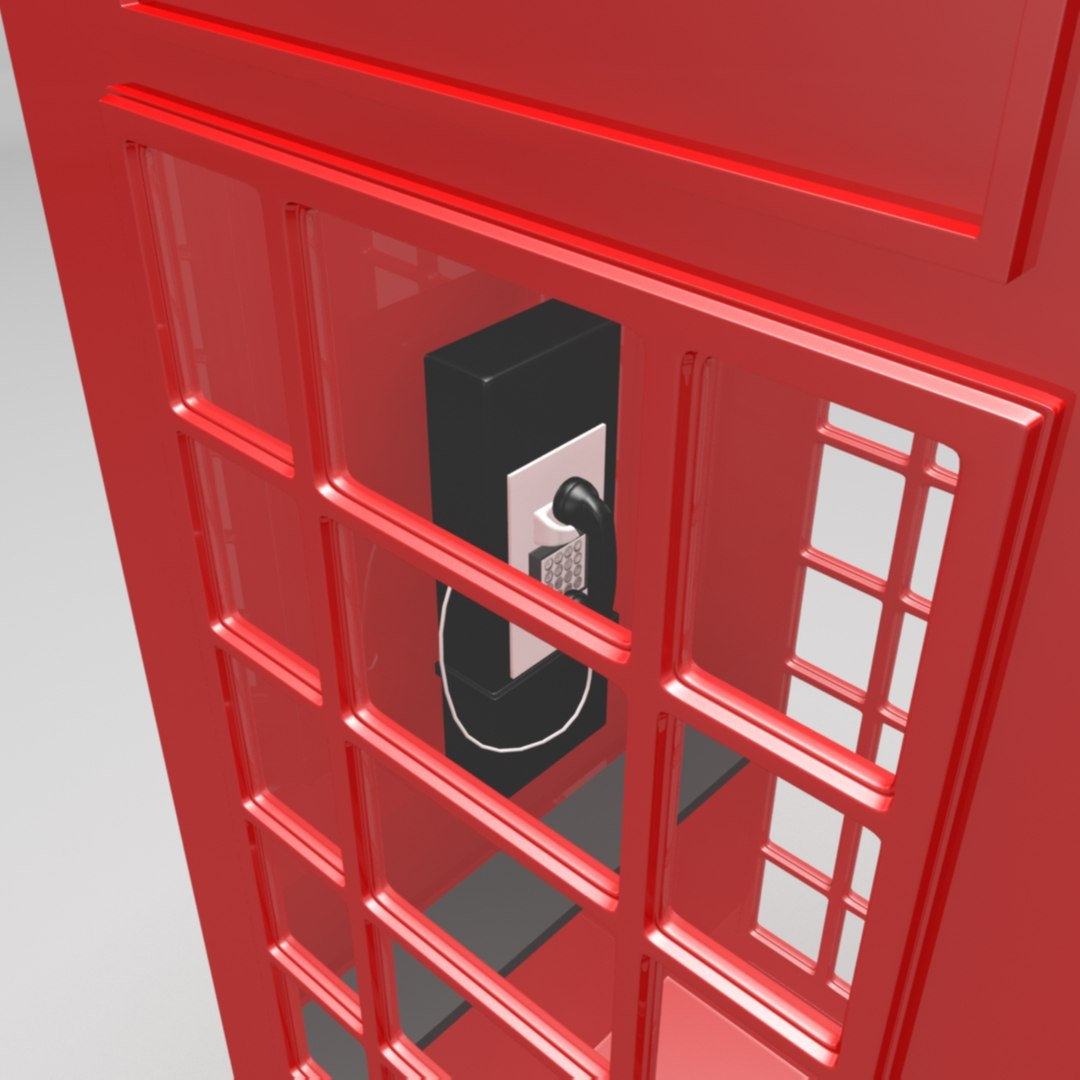 3d Red Telephone Booth