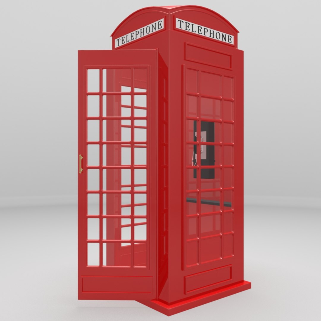 3d Red Telephone Booth