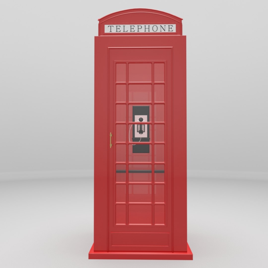 3d Red Telephone Booth