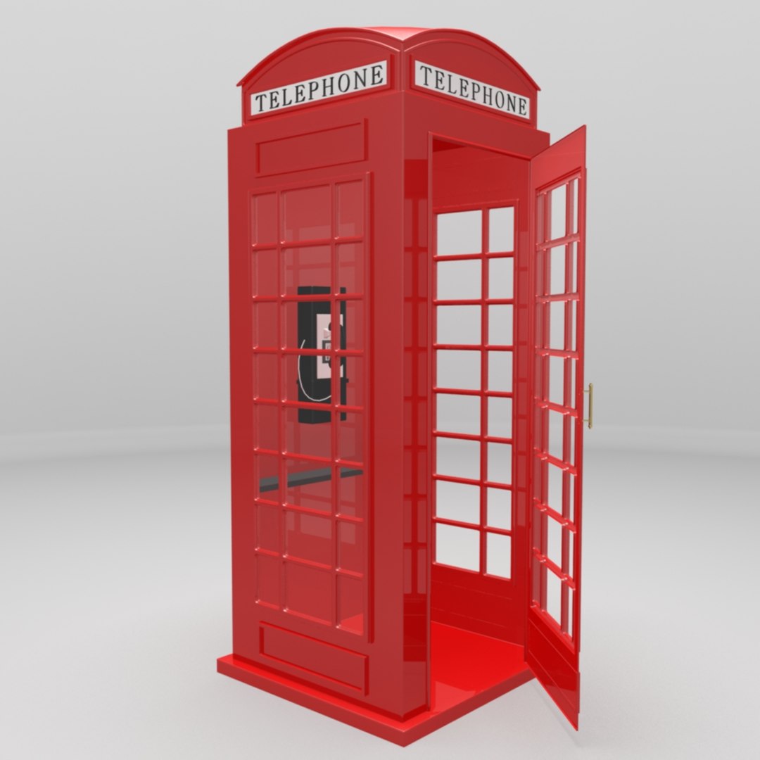 3d Red Telephone Booth