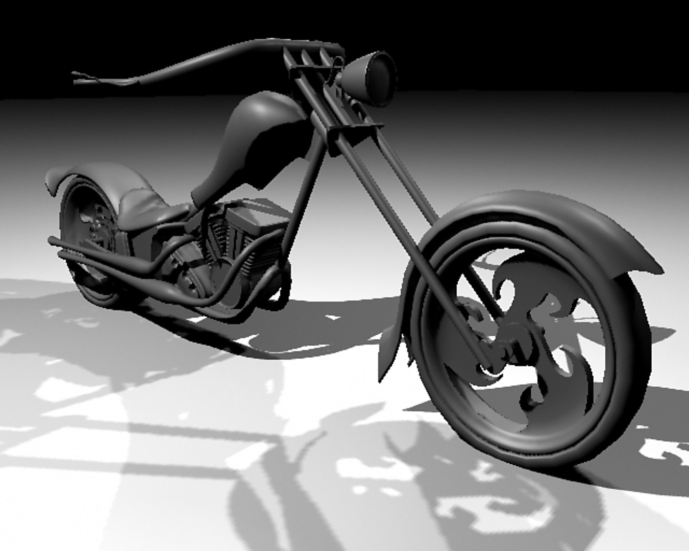 3d Model Motorcycle Custom Chopper