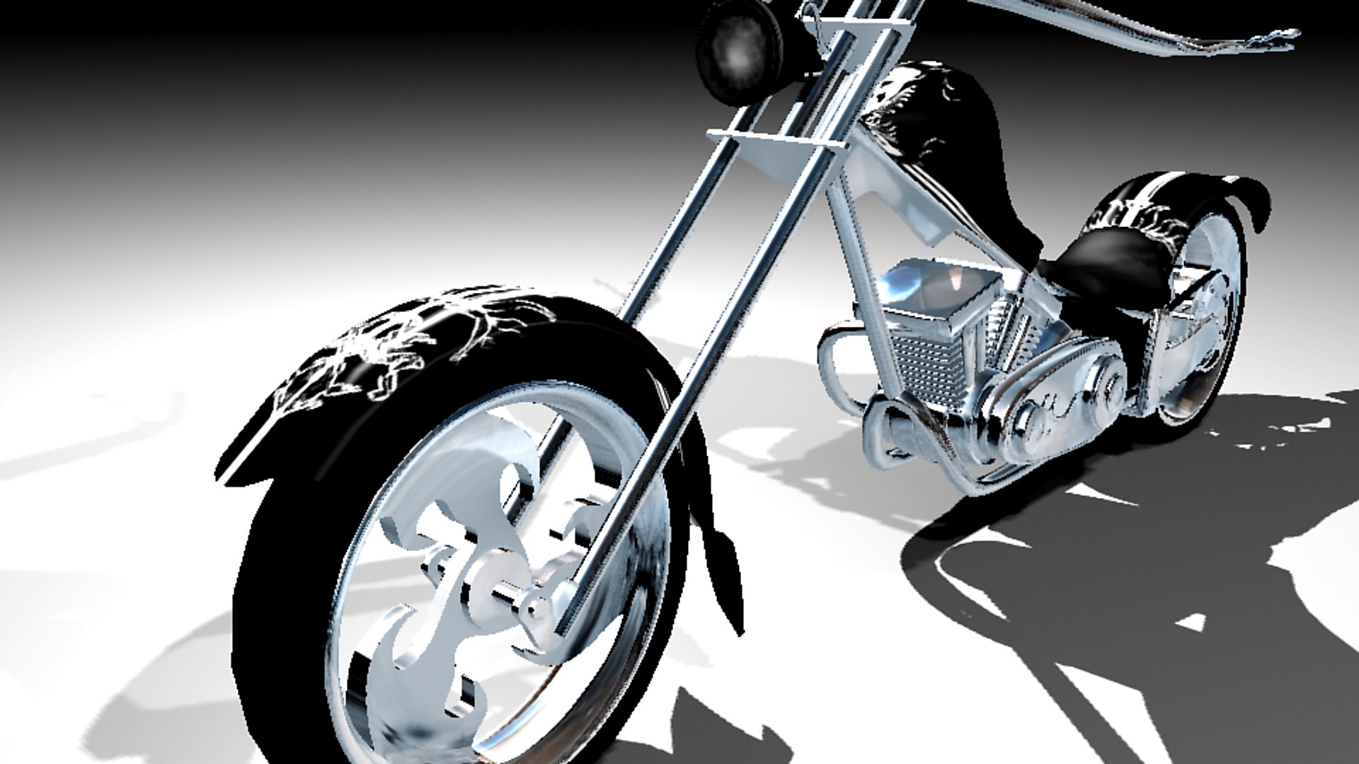 3d Model Motorcycle Custom Chopper