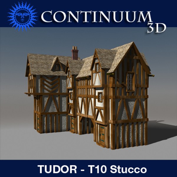 3d model t10 tudor style medieval building