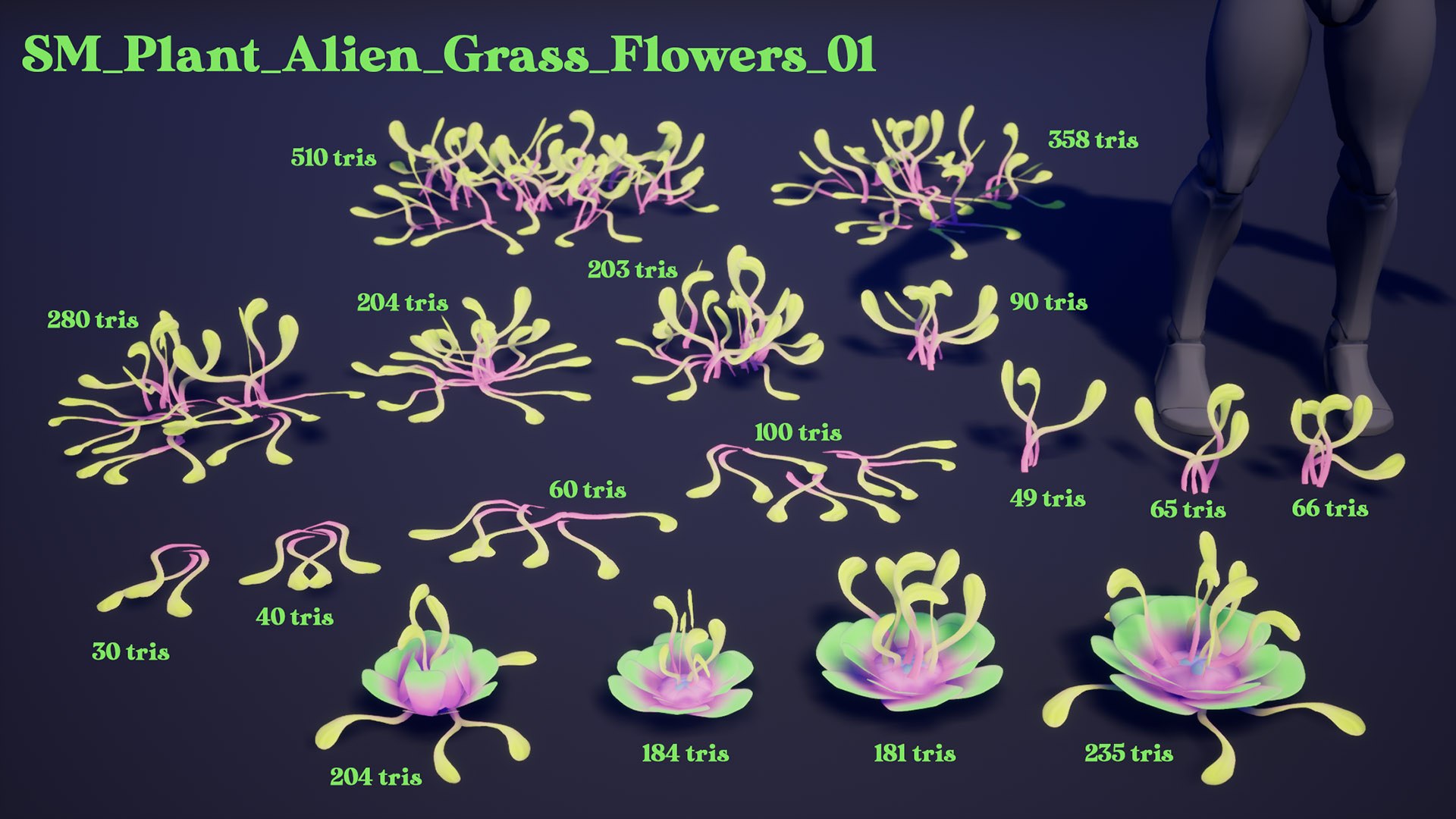 Alien Grass Pack 3D Model - TurboSquid 2277340