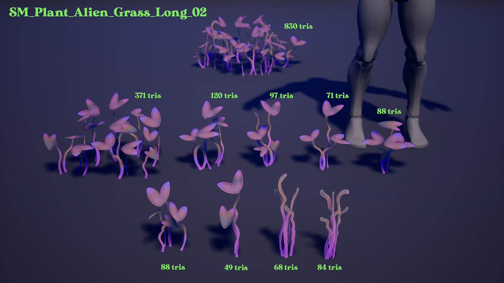 Alien Grass Pack 3D Model - TurboSquid 2277340