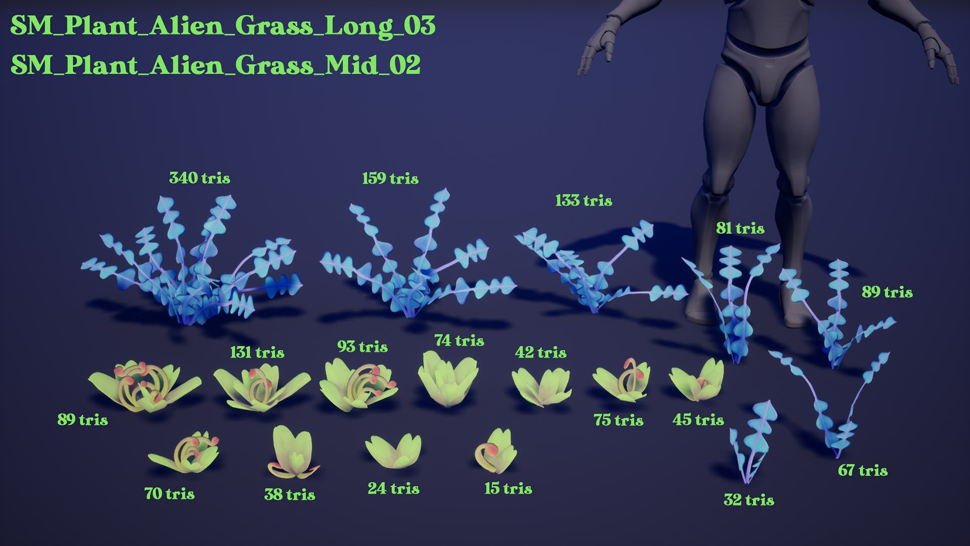 Alien Grass Pack 3D Model - TurboSquid 2277340