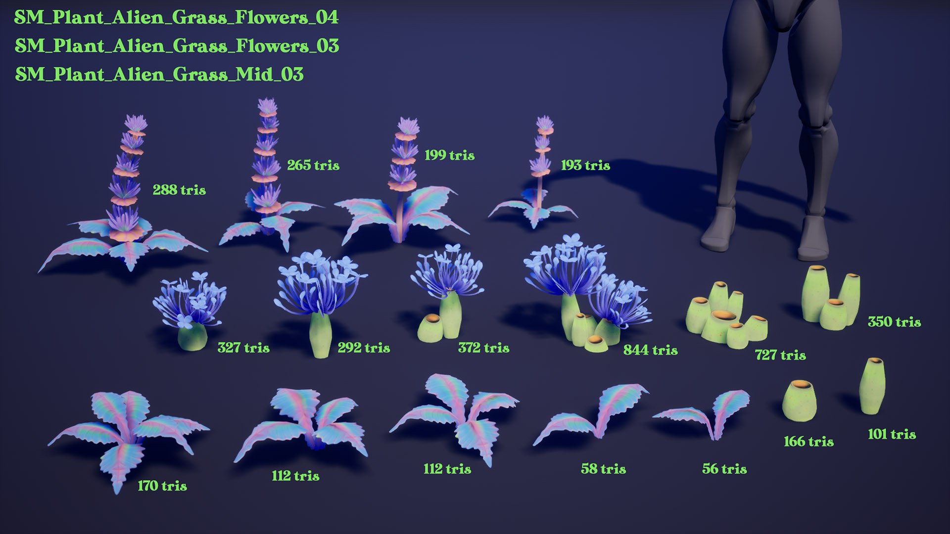 Alien Grass Pack 3D Model - TurboSquid 2277340