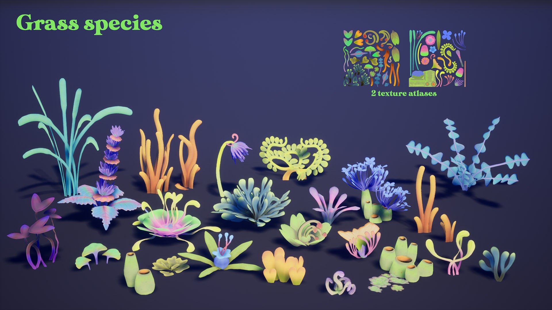 Alien Grass Pack 3D Model - TurboSquid 2277340