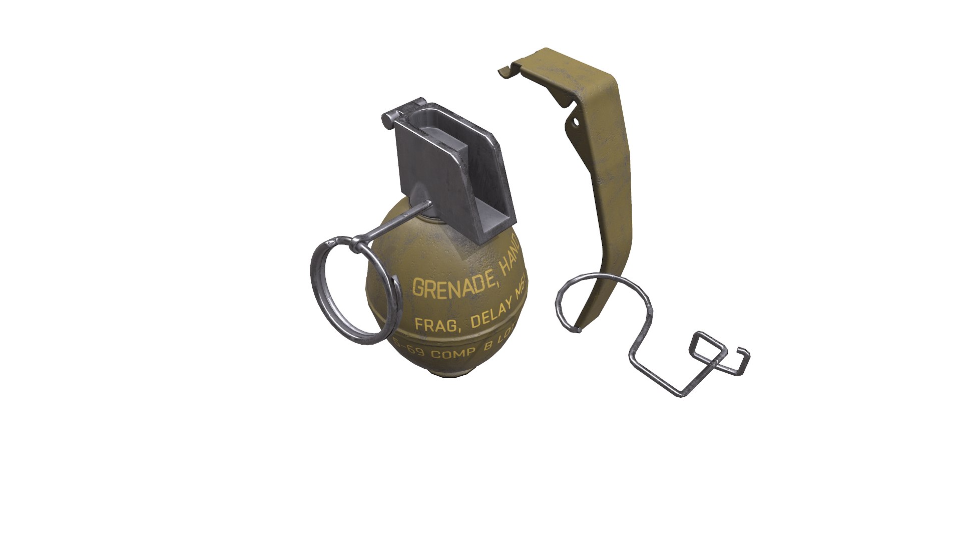 3D M61 Grenade Low-poly PBR - TurboSquid 2051395