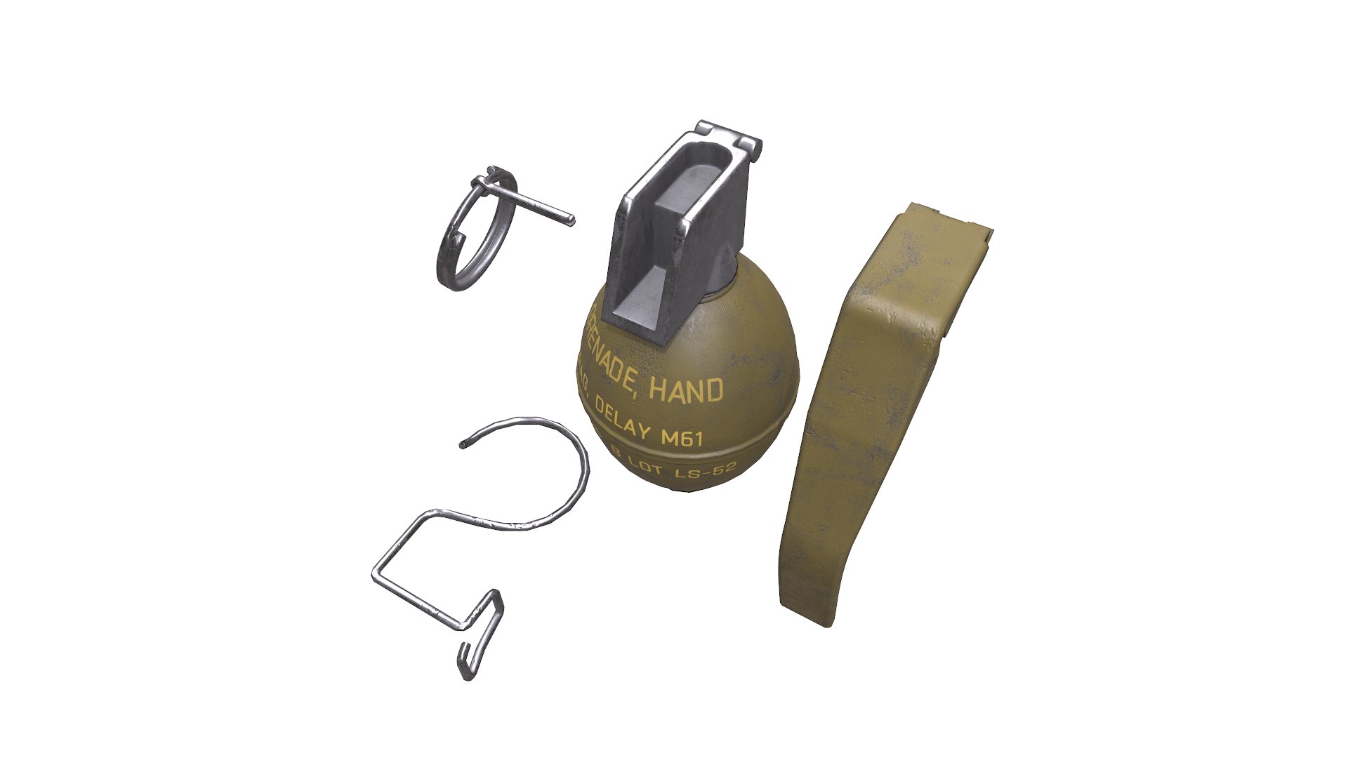 3D M61 Grenade Low-poly PBR - TurboSquid 2051395