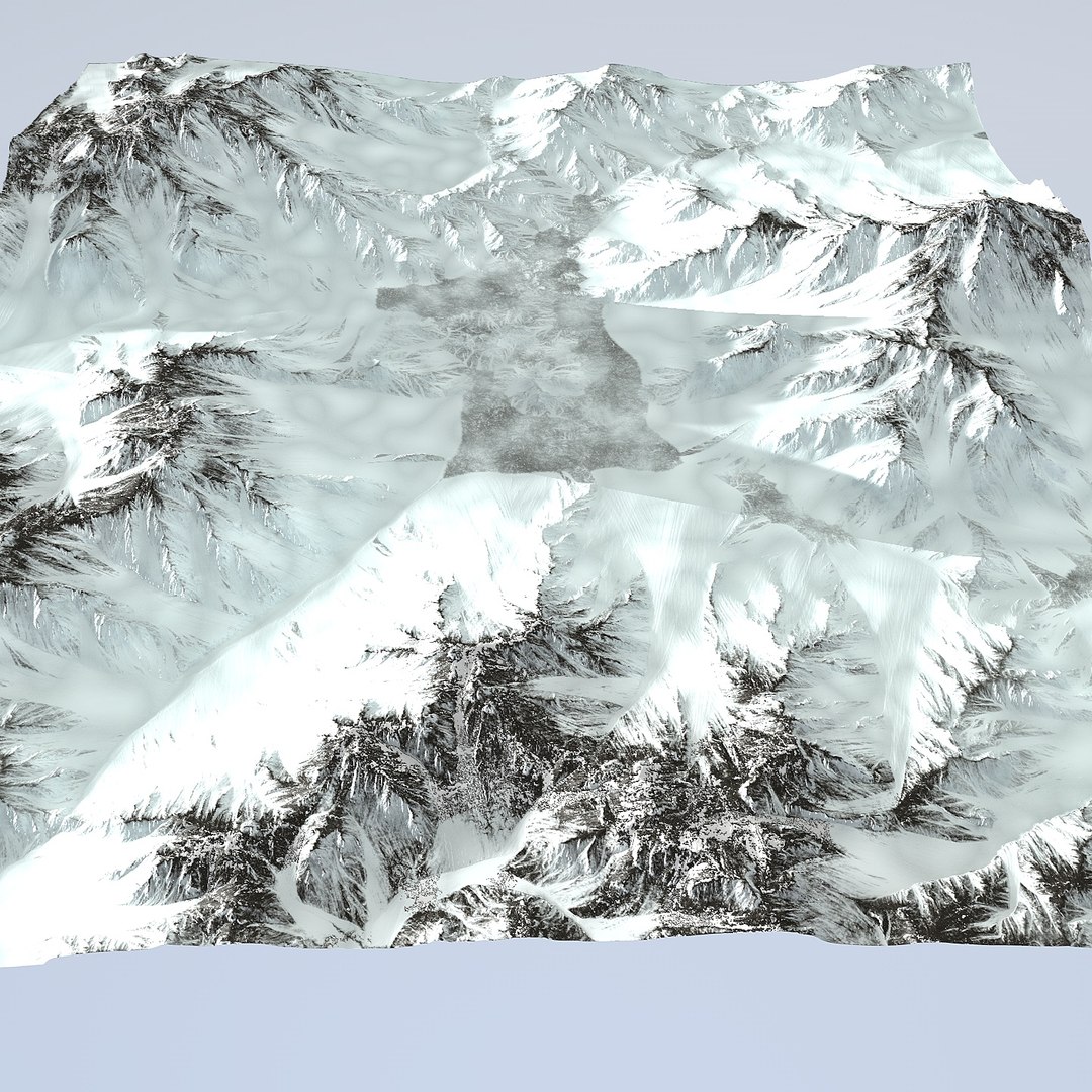 3D Snowy Terrain - TurboSquid 1245886
