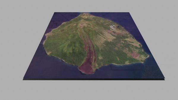 modelo 3d Paisaje de montaña Volcán Ruang Sulawesi del Norte Indonesia ...