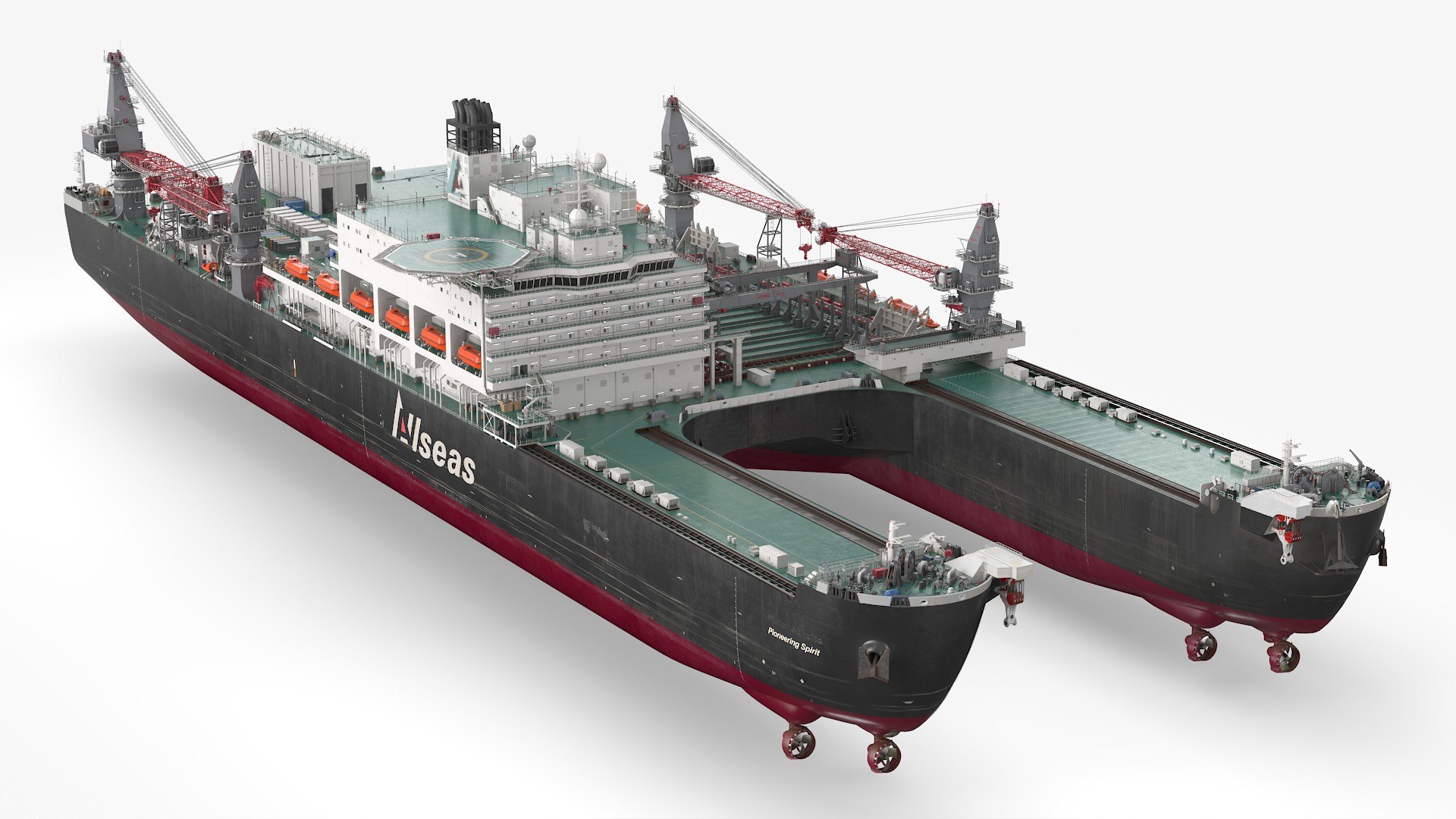 3D Allseas Pioneering Spirit Offshore Construction Vessel Rigged For ...