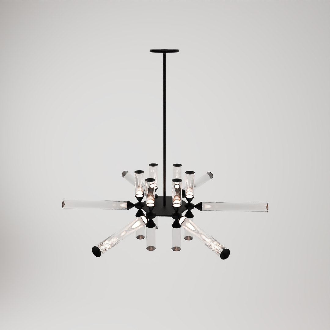 Gabriel Scott Kaleidoscope 12 Geometric Glass Chandelier Model 3D Model ...