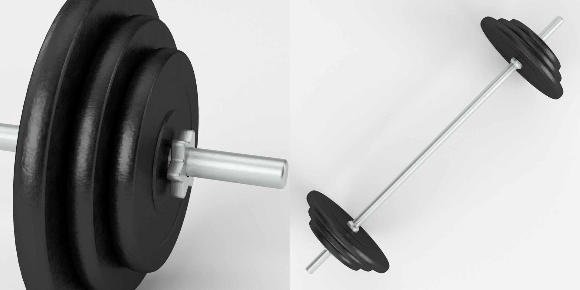 3d Plates Bar Weight Set Model