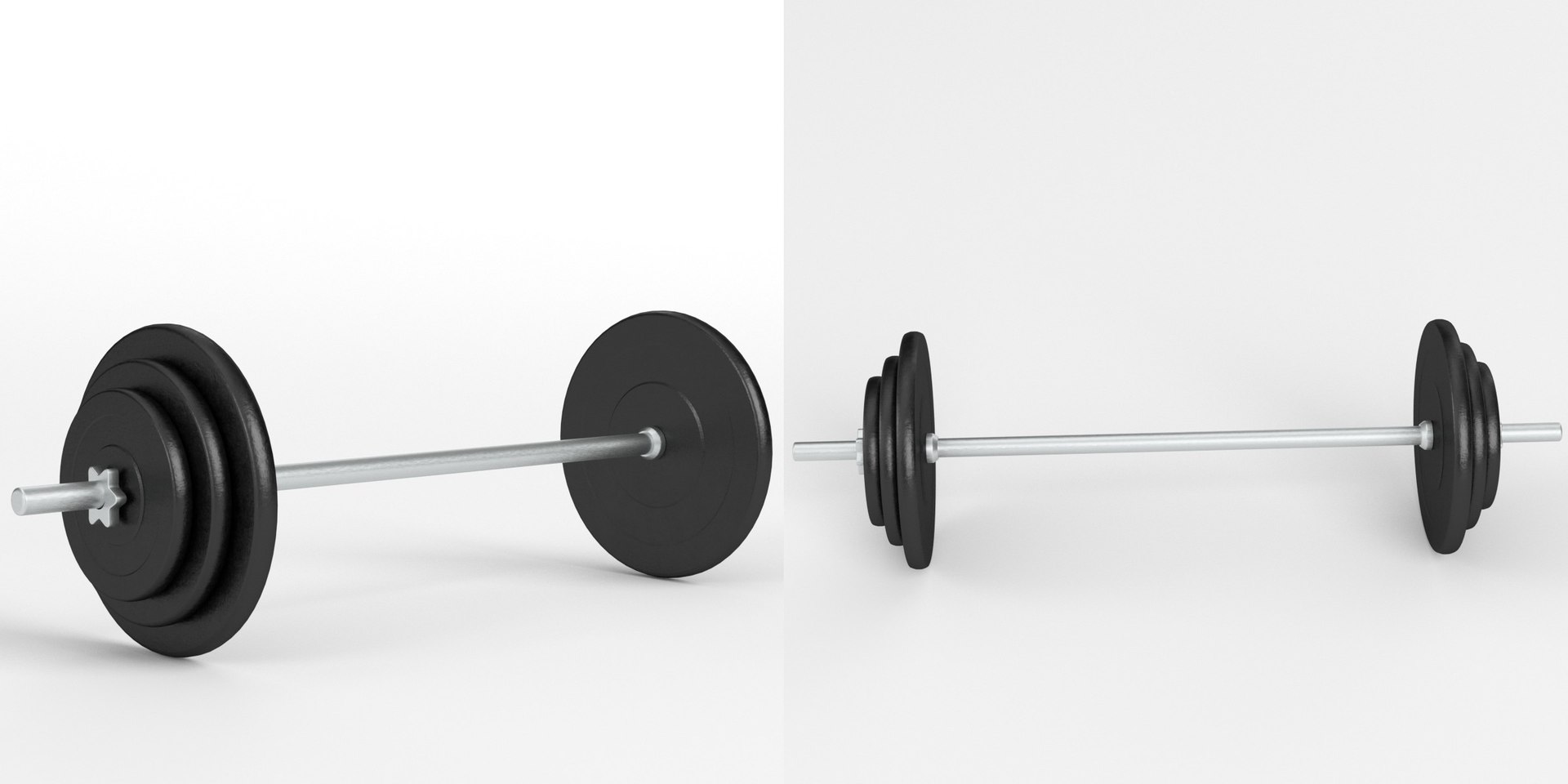 3d Plates Bar Weight Set Model