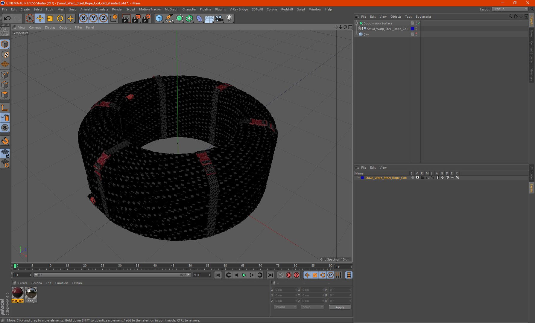 Srawl Warp Steel Rope Coil 3D Model - TurboSquid 2051089