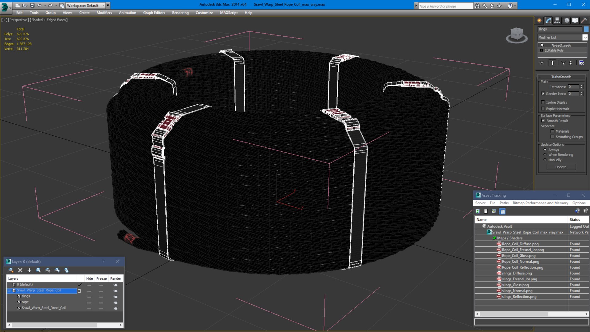 Srawl Warp Steel Rope Coil 3D Model - TurboSquid 2051089