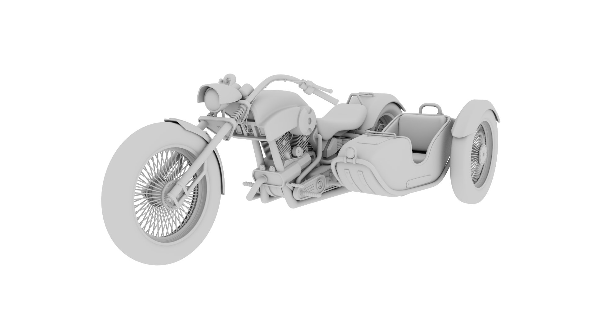 Motorcycle With Sidecar 3D Model - TurboSquid 1868398