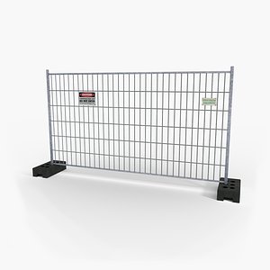 Blue Construction Site Fence Model - TurboSquid 1410720