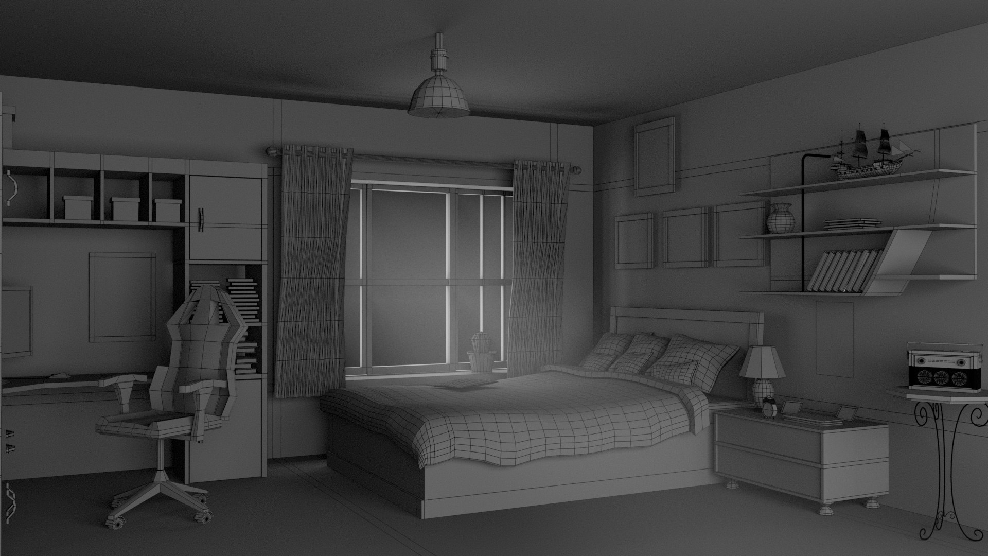Cartoon Bedroom Interior 3D - TurboSquid 1910917
