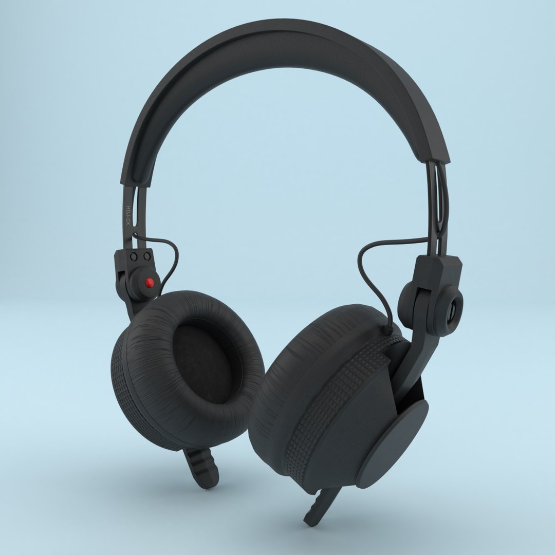 Professional on-ear DJ Pioneer HDJ-CX headphones black 3D model ...