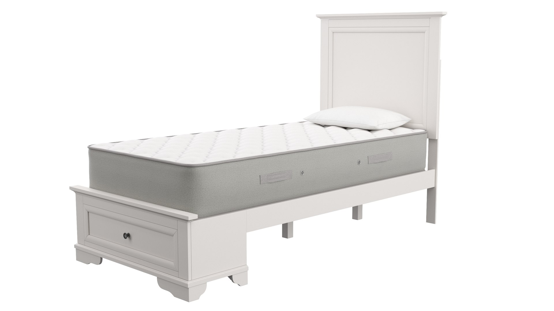 Twin XL Bed 3D Model - TurboSquid 2046578