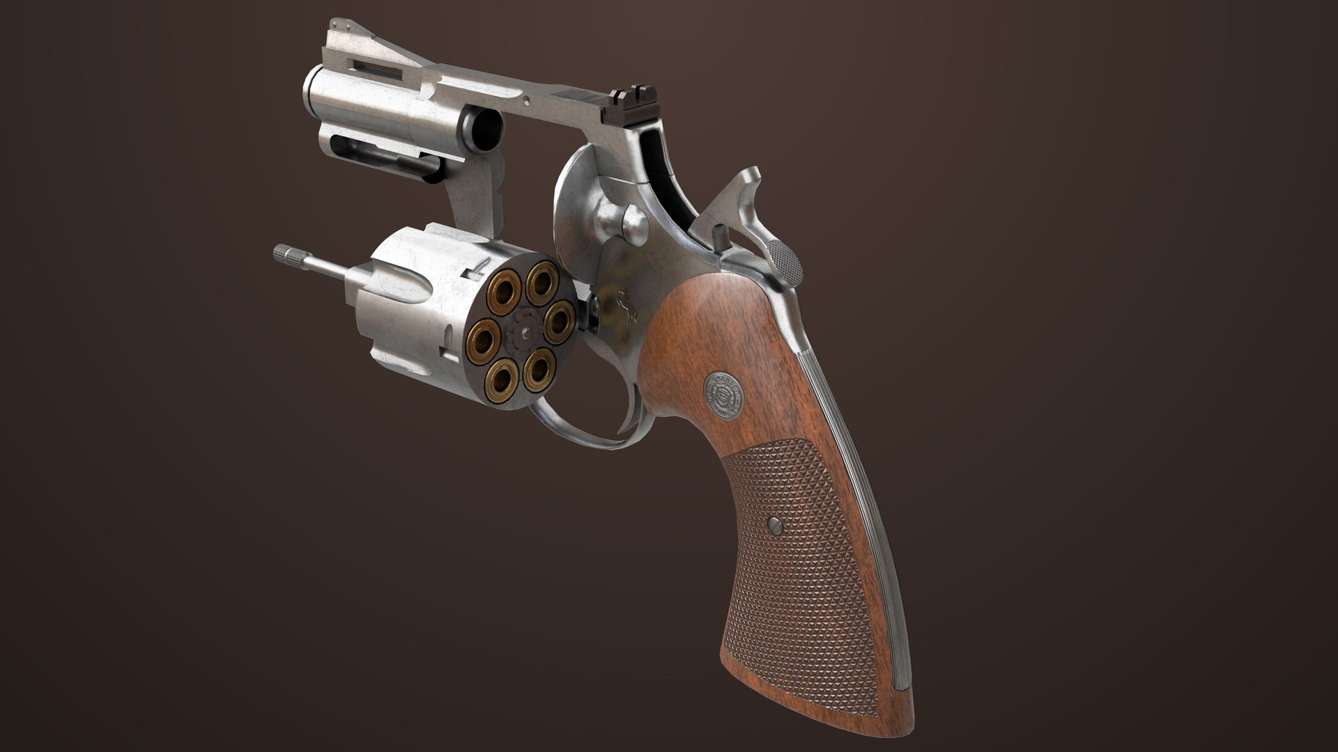 3D Revolver 05 Small Silver All PBR Unity UE Textures model - TurboSquid 2183839