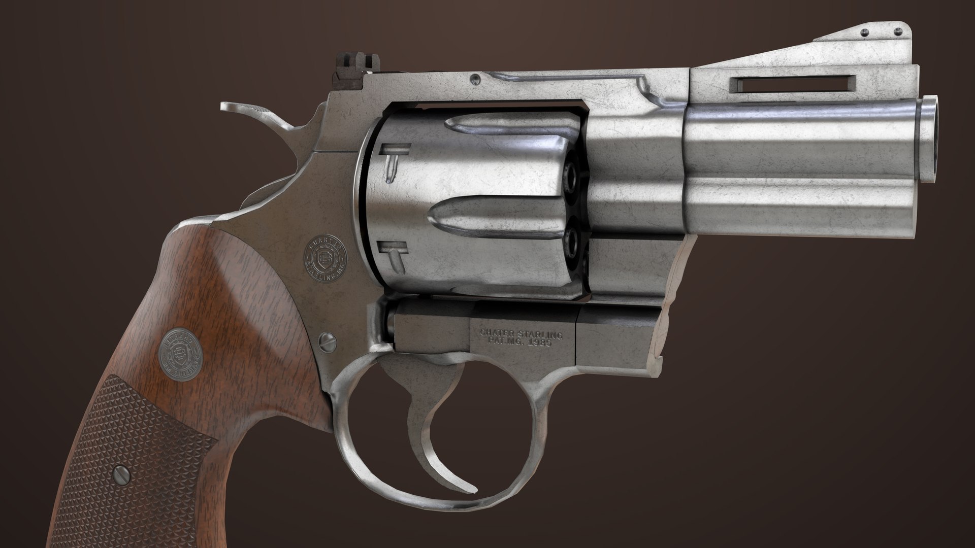 3D Revolver 05 Small Silver All PBR Unity UE Textures model - TurboSquid 2183839