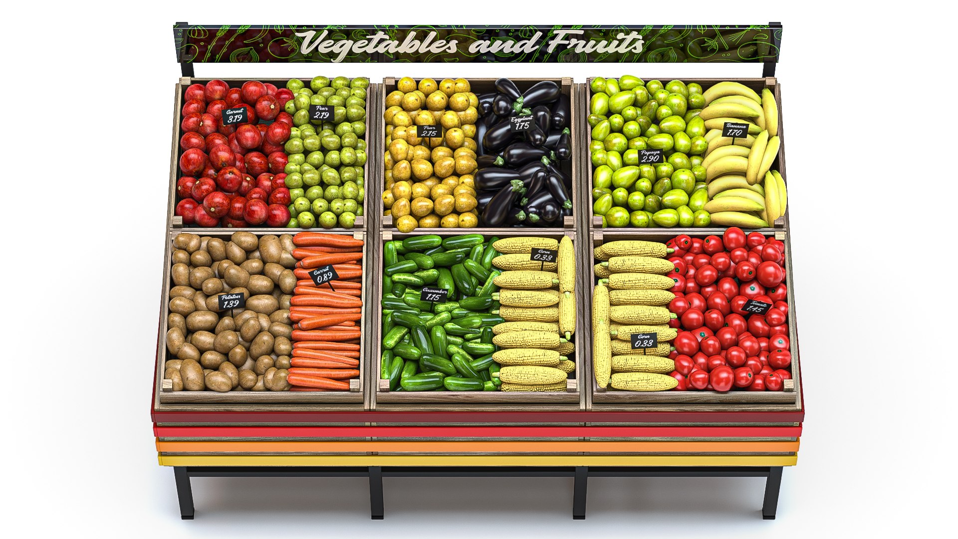 3D Model Vegetable Rack - TurboSquid 1713012