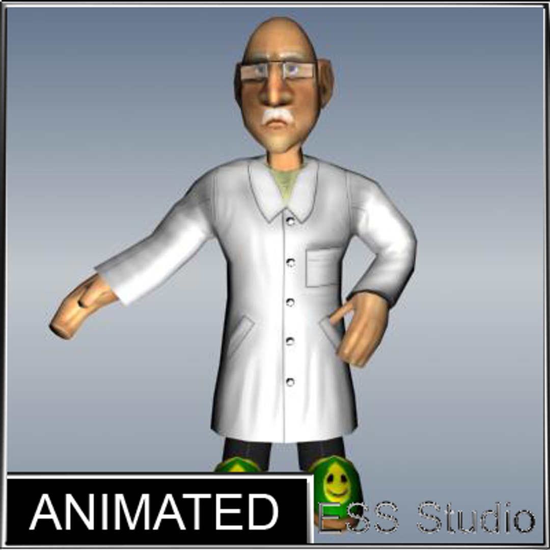 3d scientist animation