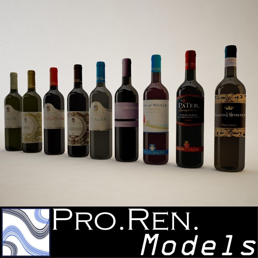 3d Bottle Wine Model