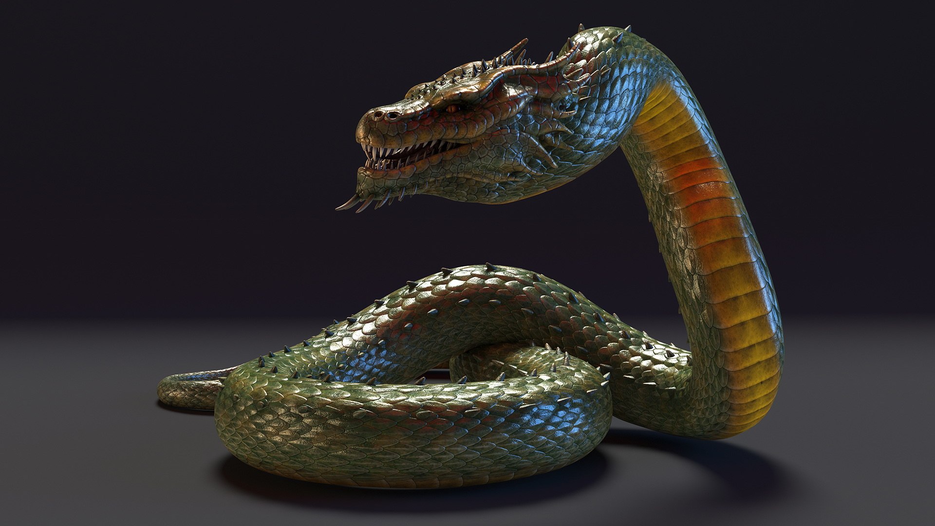 Serpentine Dragon Creature 3D - TurboSquid 2212766