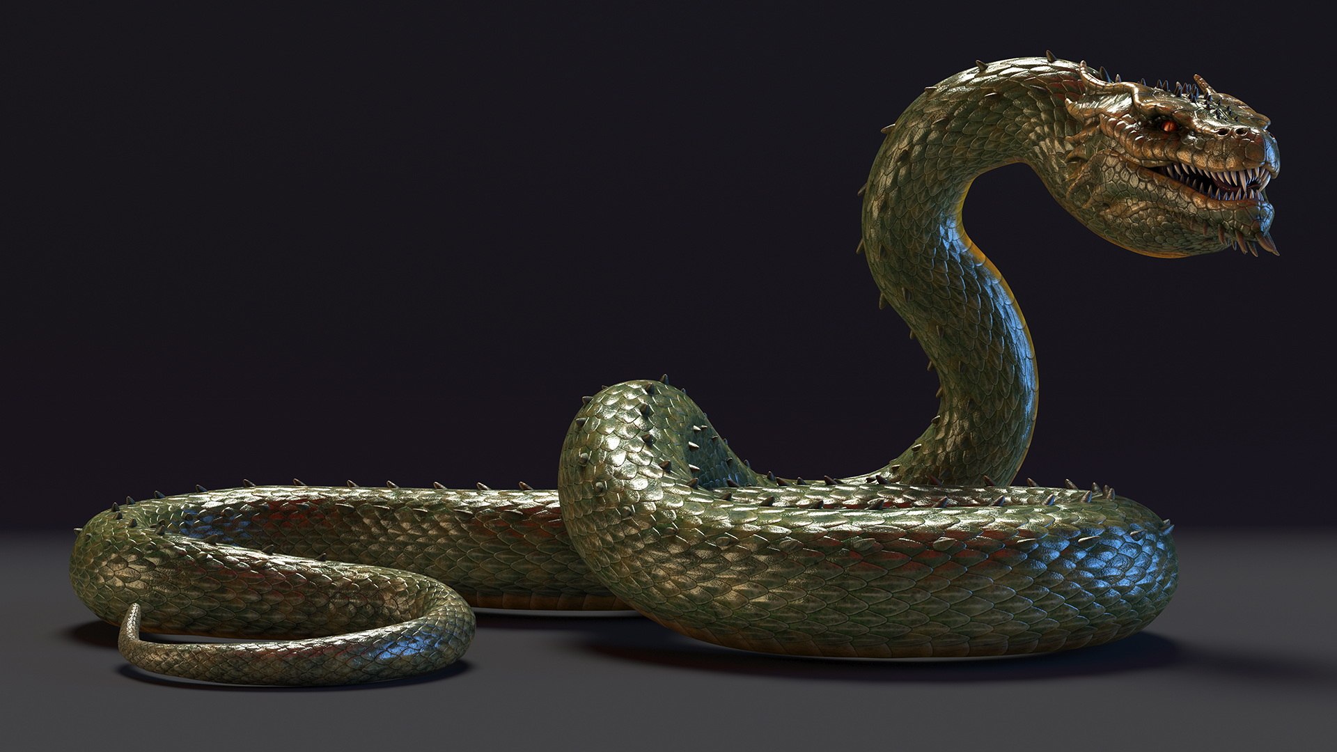 Serpentine Dragon Creature 3D - TurboSquid 2212766