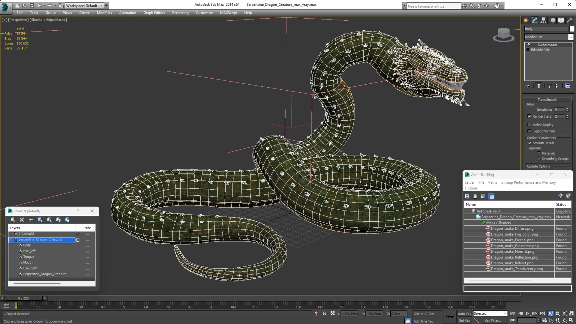 Serpentine Dragon Creature 3D - TurboSquid 2212766