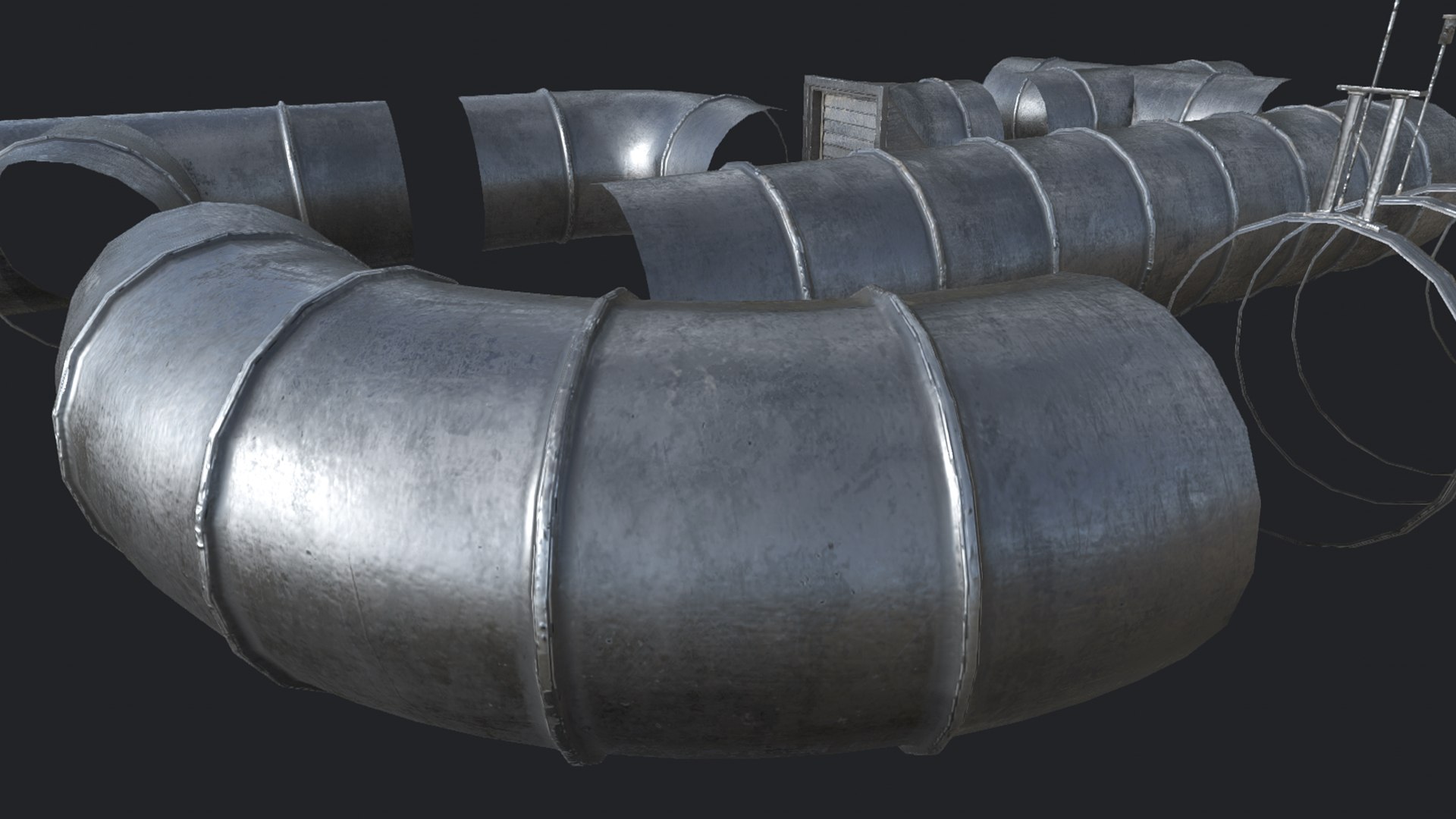 3D ventilation modular kit pbr - TurboSquid 1227752