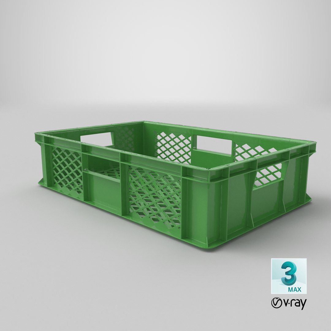3D square solid plastic crate model - TurboSquid 1396145