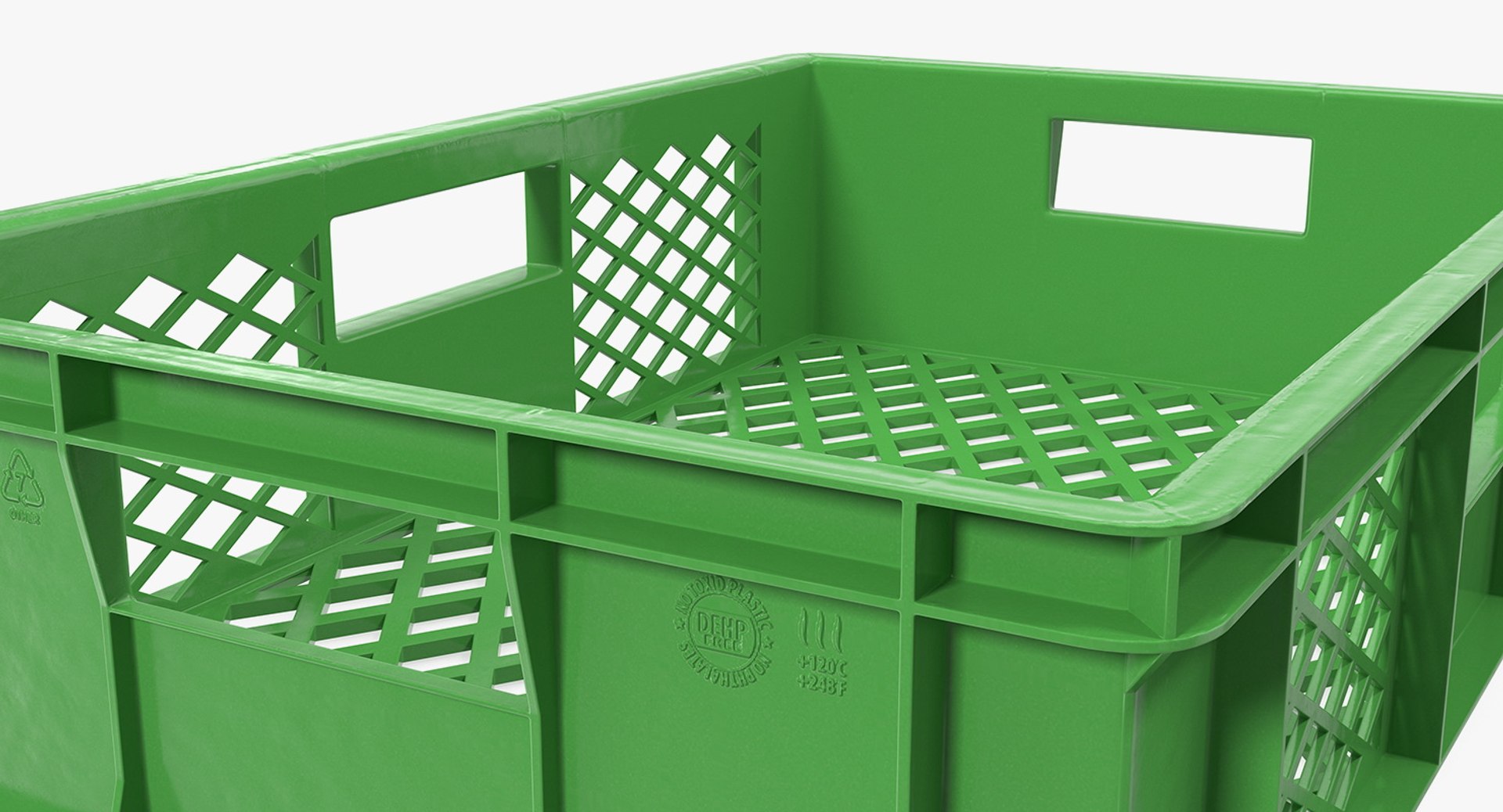 3D square solid plastic crate model - TurboSquid 1396145