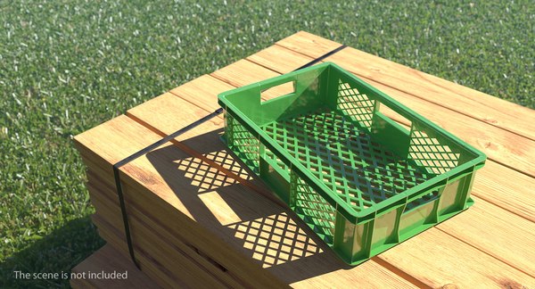 3D square solid plastic crate model - TurboSquid 1396145