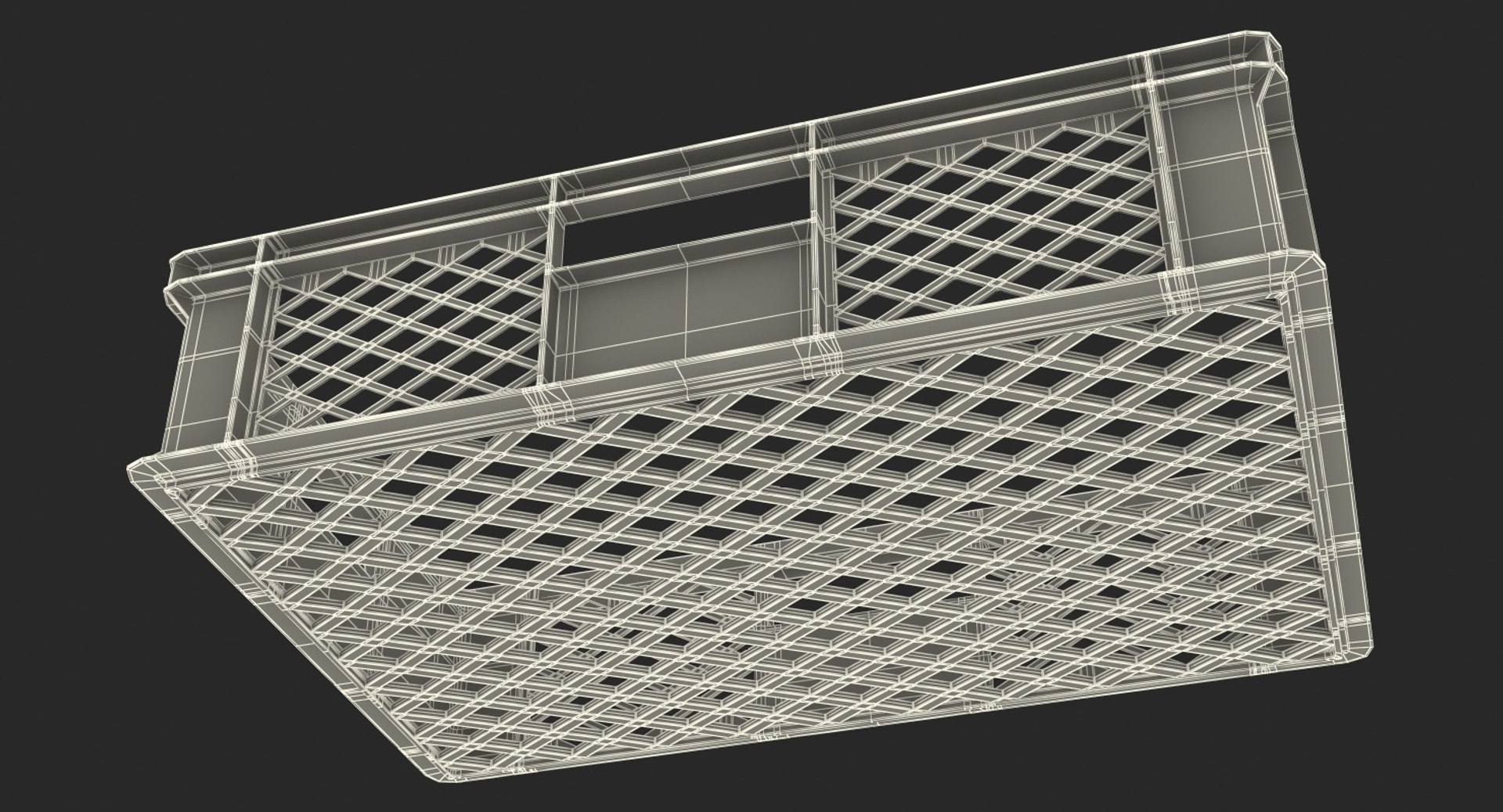 3D square solid plastic crate model - TurboSquid 1396145