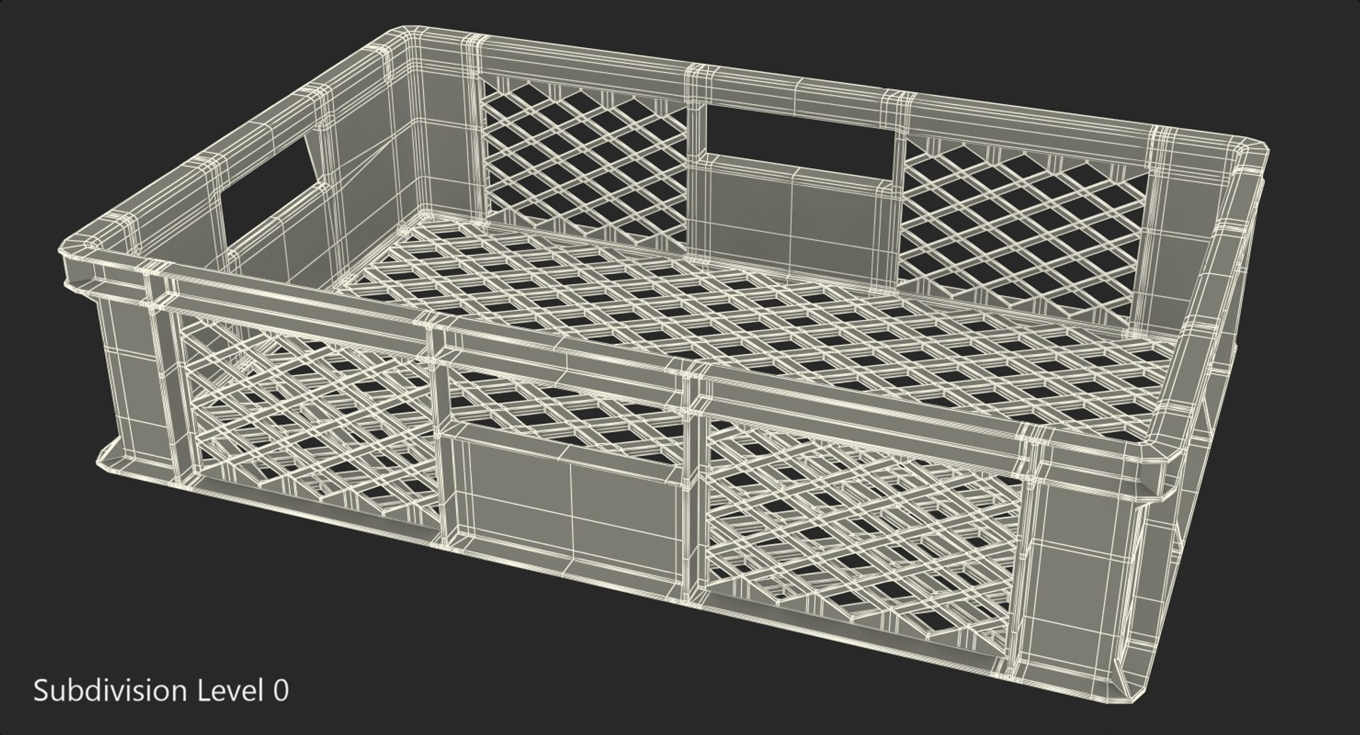 3D square solid plastic crate model - TurboSquid 1396145